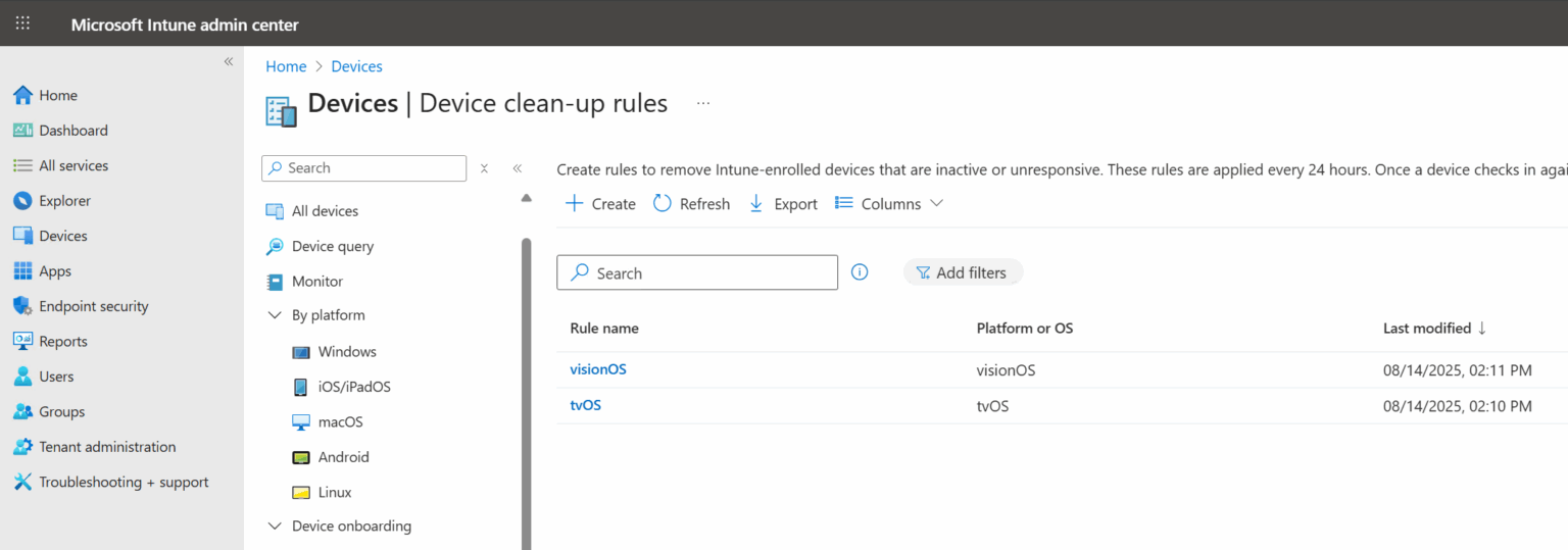 Intune Device Cleanup Rules – Now with Granular Control per Platform!